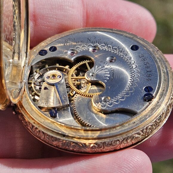 Elgin | Accessories | Antique 888 Elgin Gold Plated Etched Diamond Star ...